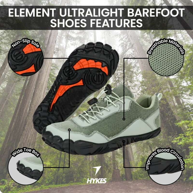 HYKES Element Ultralight - Healthy & Non-slip Natural Movement Barefoot ...