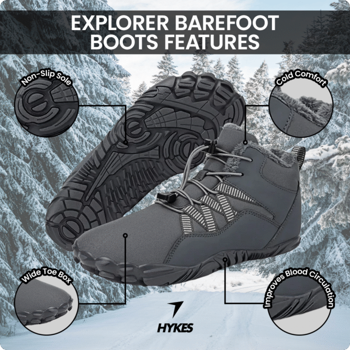 HYKES Explorer – Natural Movement Non-slip, Barefoot Shoes, Waterproof ...